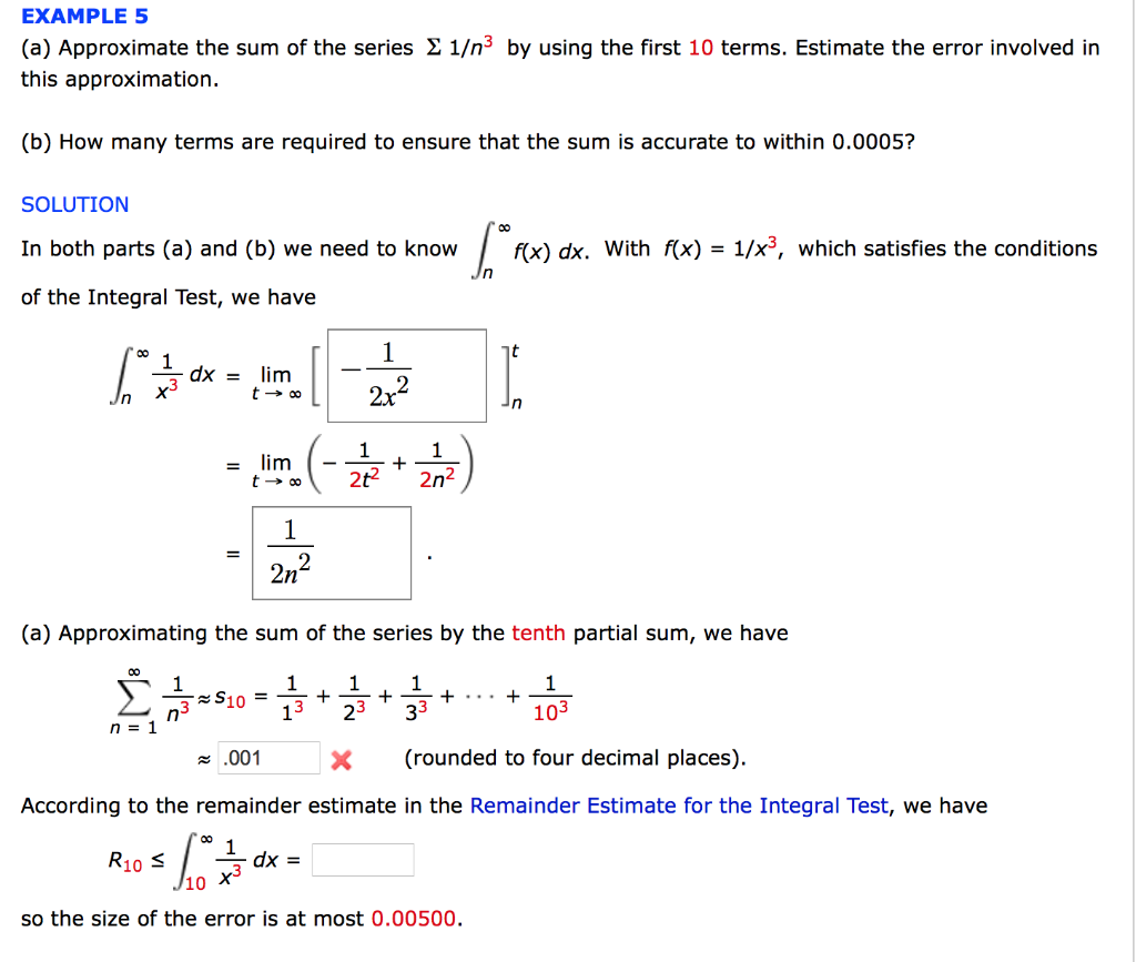 Solved EXAMPLE 5 (a) Approximate the sum of the series this | Chegg.com