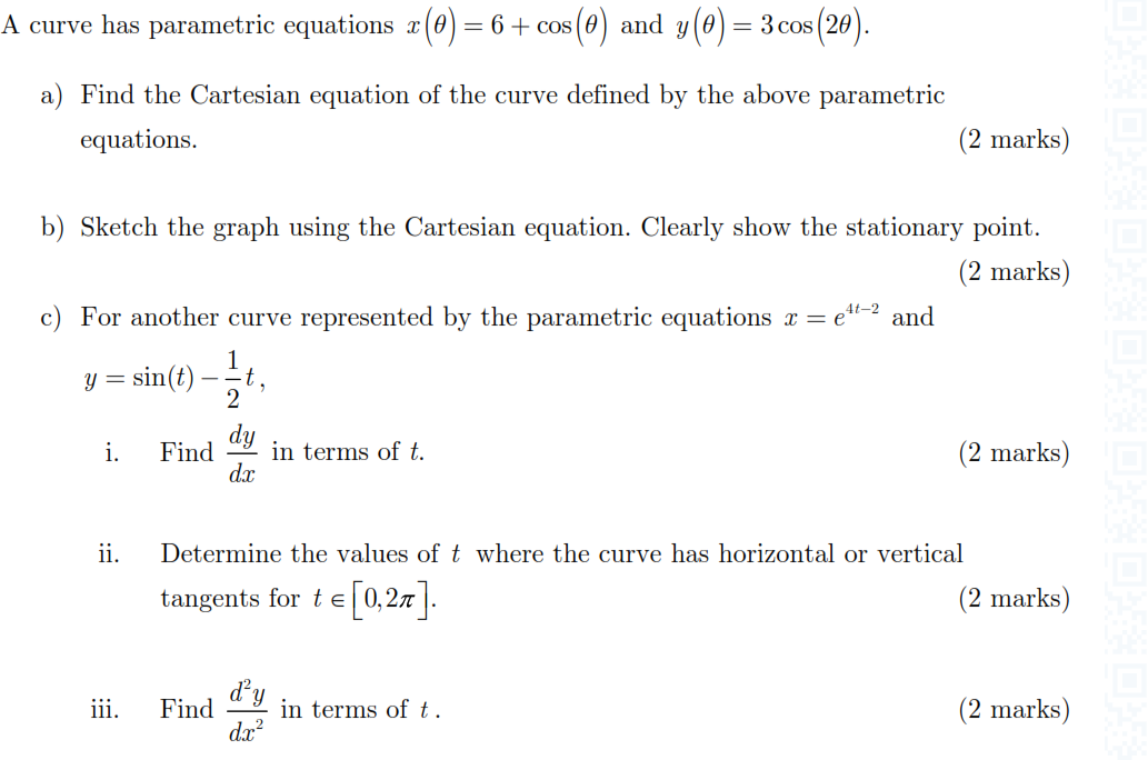 Solved A curve has parametric equations x (0) = 6 + cos s(©) | Chegg.com