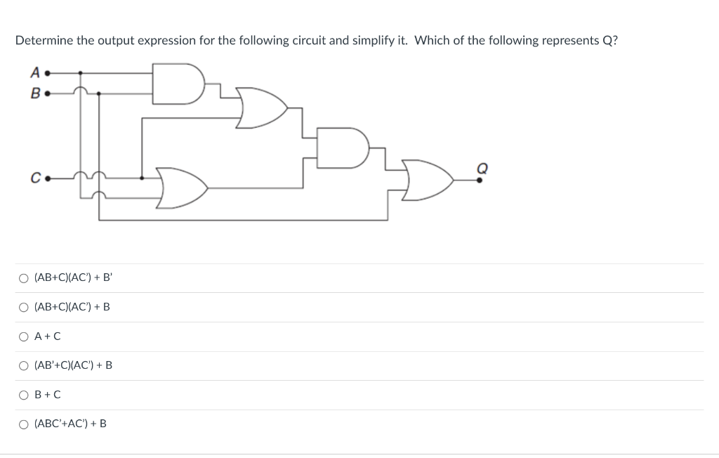 Solved Determine the output expression for the following | Chegg.com