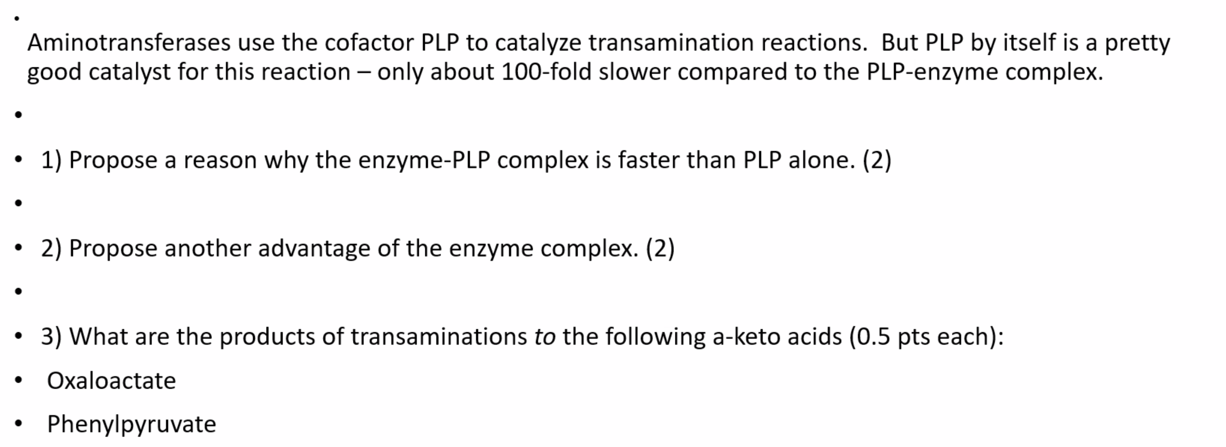 Solved Aminotransferases use the cofactor PLP to catalyze | Chegg.com