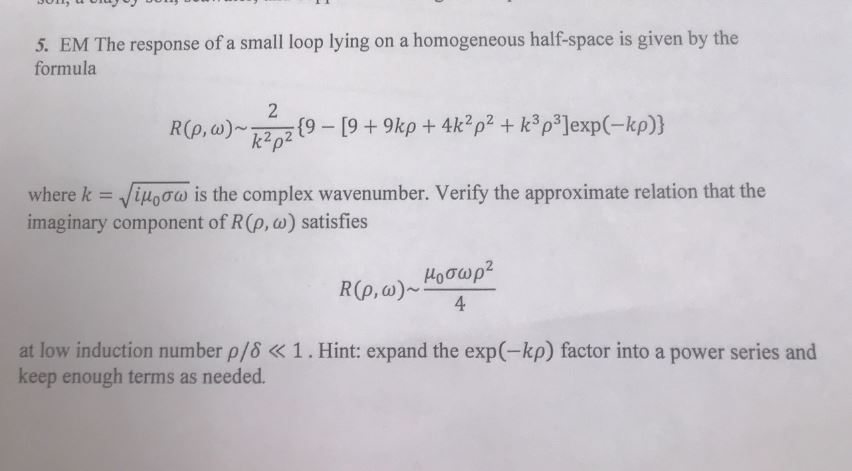 Solved EM. The response of a small loop lying on a | Chegg.com