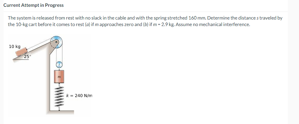 Solved The system is released from rest with no slack in the | Chegg.com