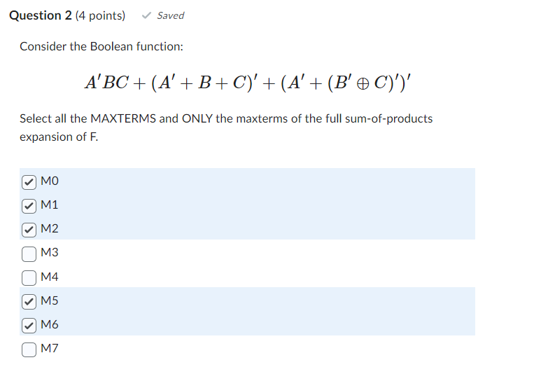 Solved Consider the Boolean function: | Chegg.com