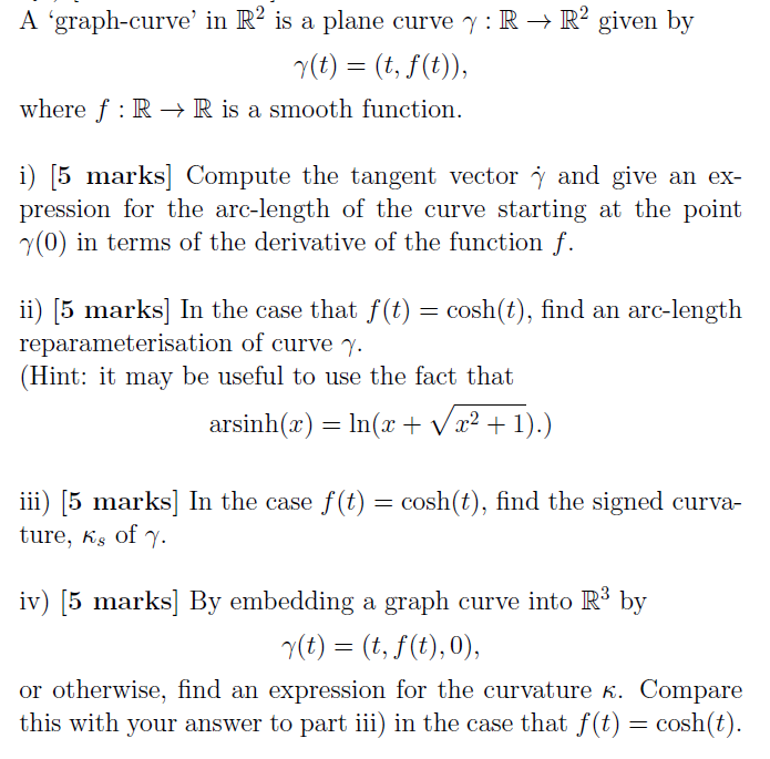 Solved A ‘graph-curve' in R2 is a plane curve y: R+ R2 given | Chegg.com