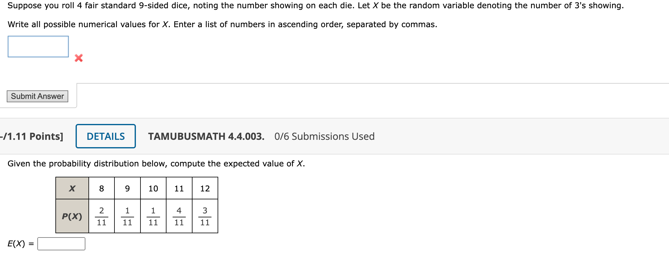 Solved Suppose you roll 4 fair standard 9-sided dice, noting | Chegg.com
