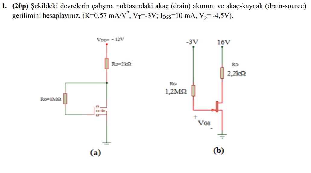 Solved 1 The Circuit In The Figure Shows The Drain Current