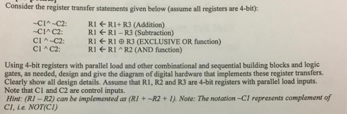 Solved Consider the register transfer statements given below | Chegg.com