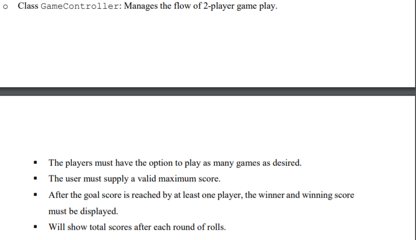 (Solved) : Overview Write Program Simulate Dice Game Pig 2 Players ... (Solved) : Overview Write Program Simulate Dice Game Pig 2 Players ...