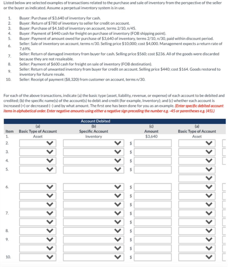 Solved Options Column (a): Contra Sales, Liability, | Chegg.com