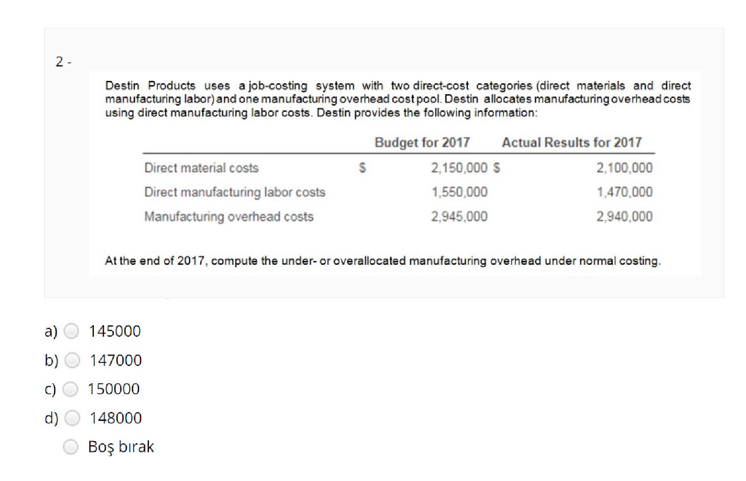 Solved 2 - Destin Products uses a job-costing system with | Chegg.com