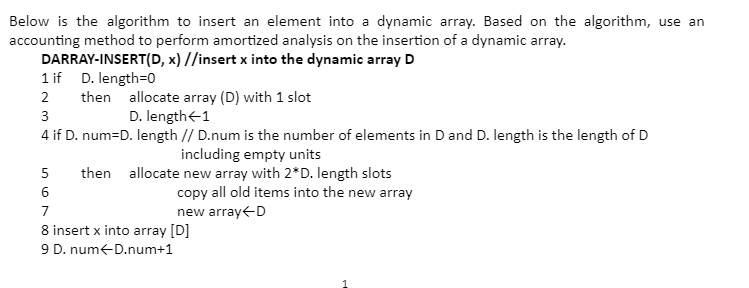 Solved Below is the algorithm to insert an element into a | Chegg.com