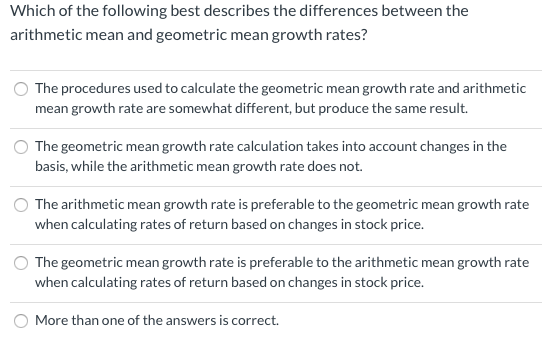 Solved Which of the following best describes the differences | Chegg.com