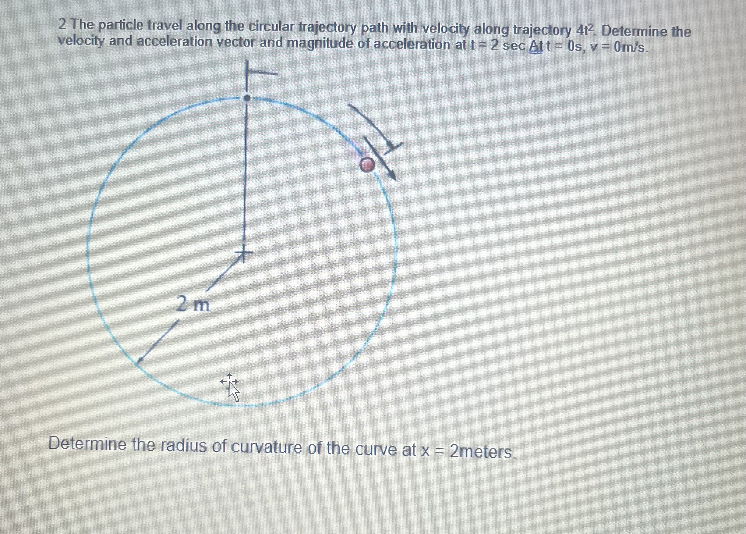 Solved 2 ﻿The particle travel along the circular trajectory | Chegg.com
