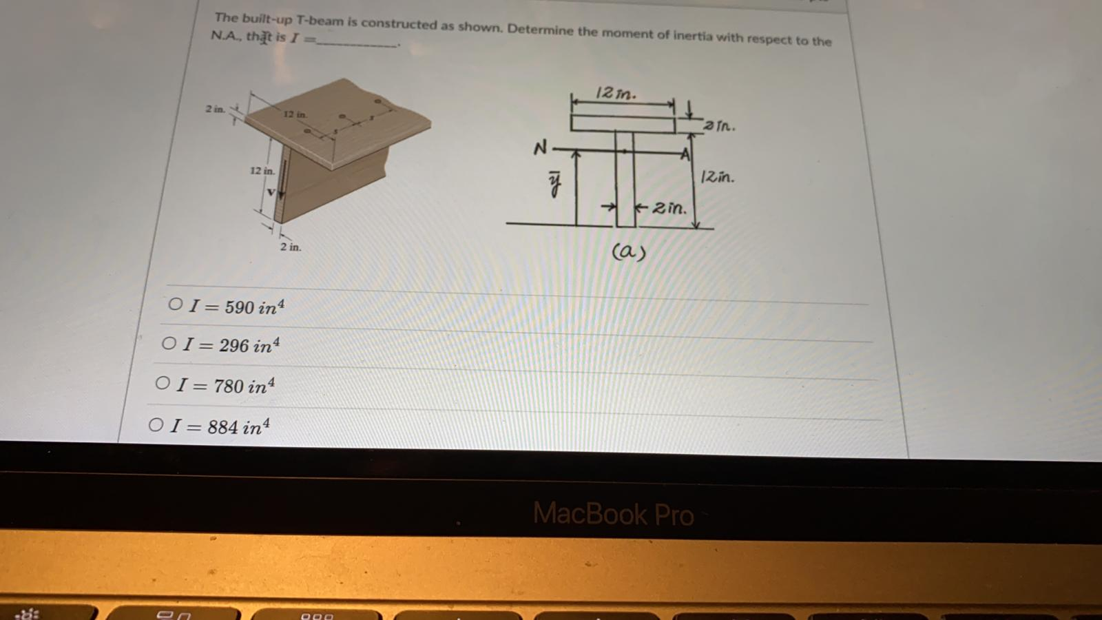 Solved The built-up T-beam is constructed as shown. | Chegg.com