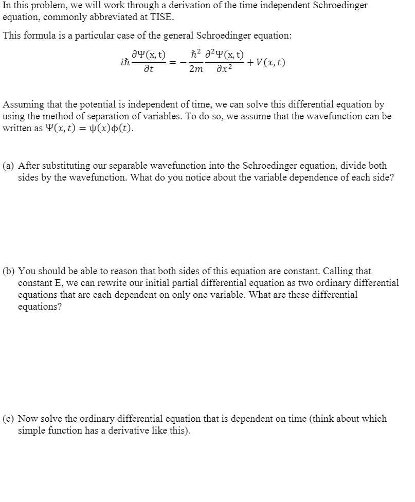 Solved In this problem, we will work through a derivation of | Chegg.com