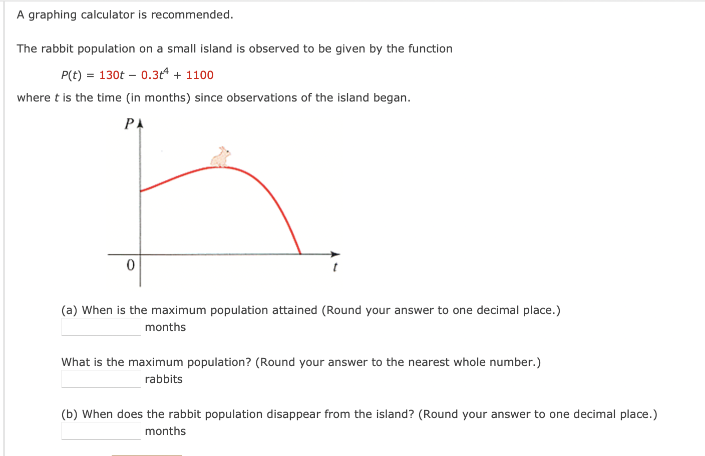 Solved A graphing calculator is recommended. The rabbit | Chegg.com