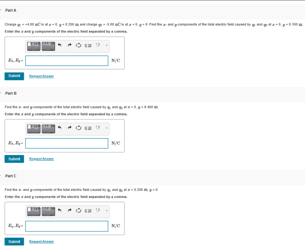 Solved Charge q1=+4.00nC is at x=0,y=0.200 m and charge | Chegg.com