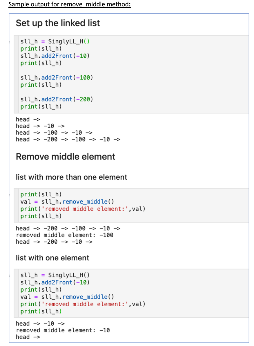Solved In Python Problem Descriptions: Write a Singly-Linked | Chegg.com