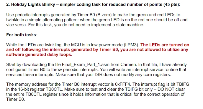 Solved 2. Holiday Lights Blinky - simpler coding task for | Chegg.com