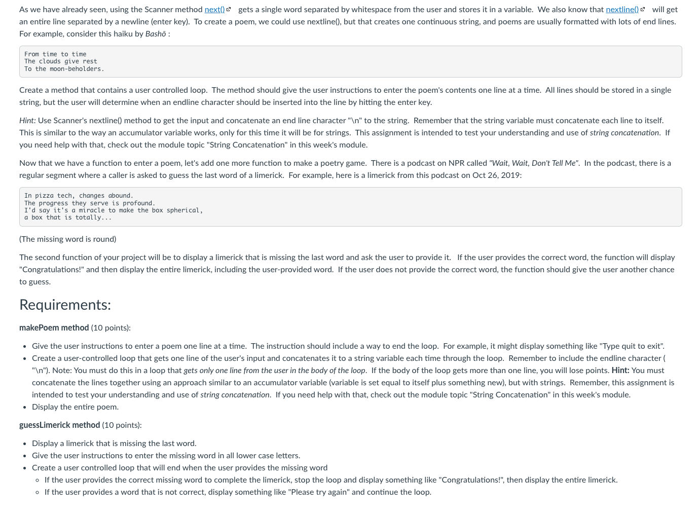 Solved As we have already seen, using the Scanner method | Chegg.com