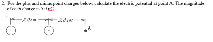 Solved 2. For the plus and minus point charges below, | Chegg.com