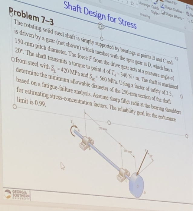 Solved Shaft Design for Stress Problem 7-3 The rotating | Chegg.com