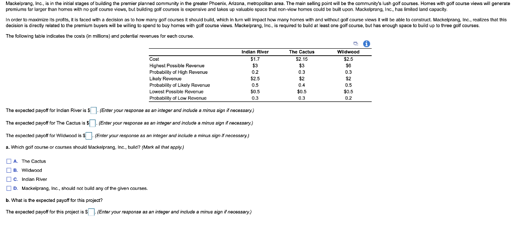 Mackelprang, Inc., is in the initial stages of | Chegg.com