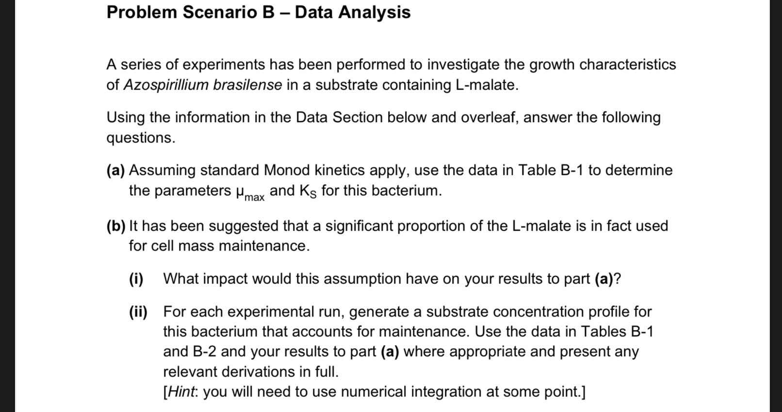 Solved Problem Scenario B - Data Analysis A series of | Chegg.com
