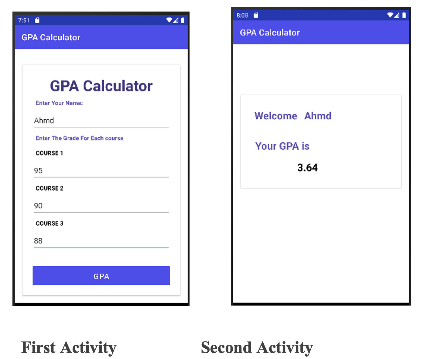 Solved Based on the screenshot below, create an Android | Chegg.com