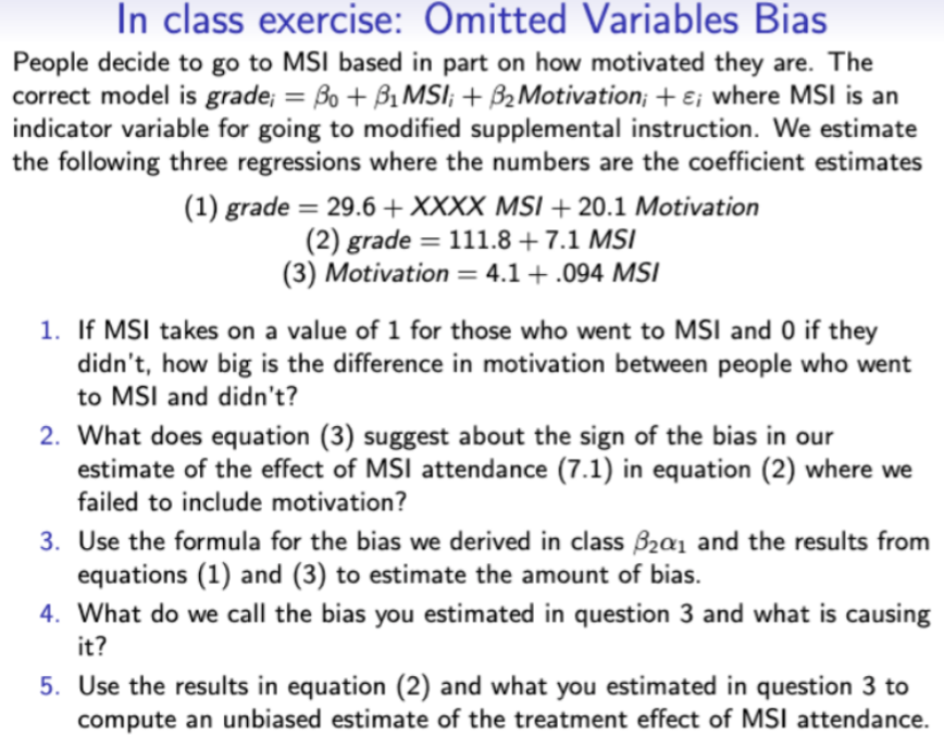 Solved People decide to go to MSI based in part on how | Chegg.com