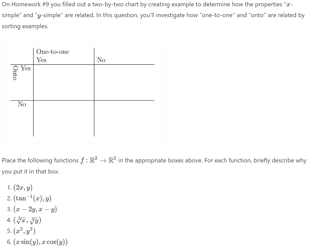 Solved On Homework \#9 you filled out a two-by-two chart by | Chegg.com