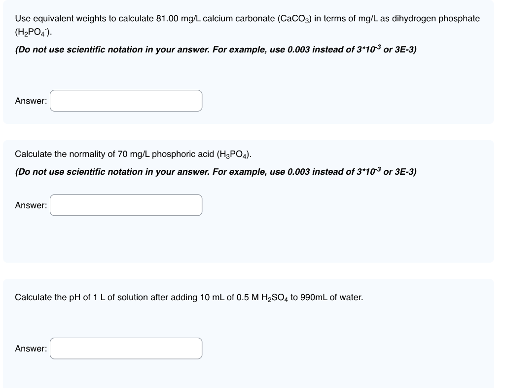 Solved Use equivalent weights to calculate 81.00mg/L calcium | Chegg.com