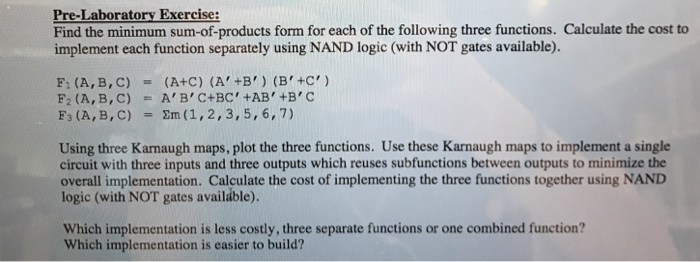 Solved Find the minimum sum-of-products form for each of the | Chegg.com
