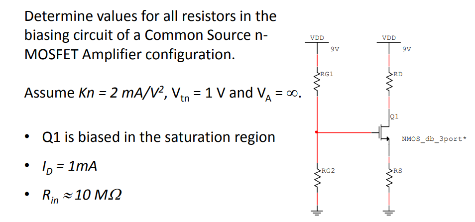 Solved Determine values for all resistors in the biasing | Chegg.com