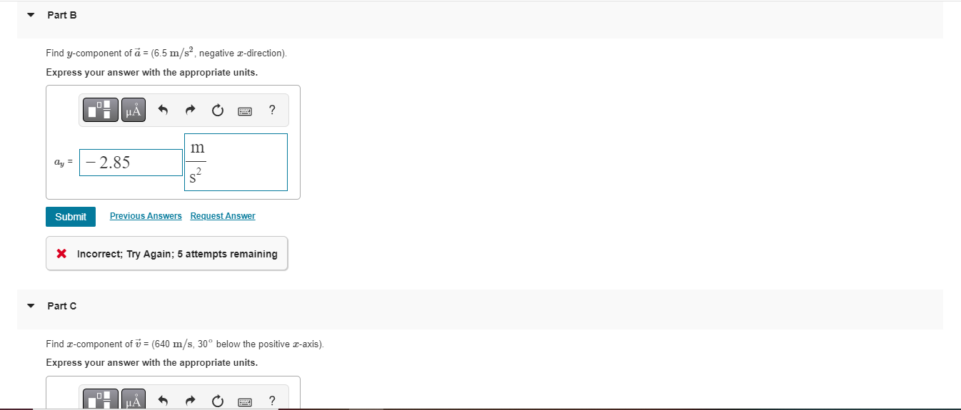 Solved Find x-component of a=(6.5 m/s2, negative x-direction | Chegg.com