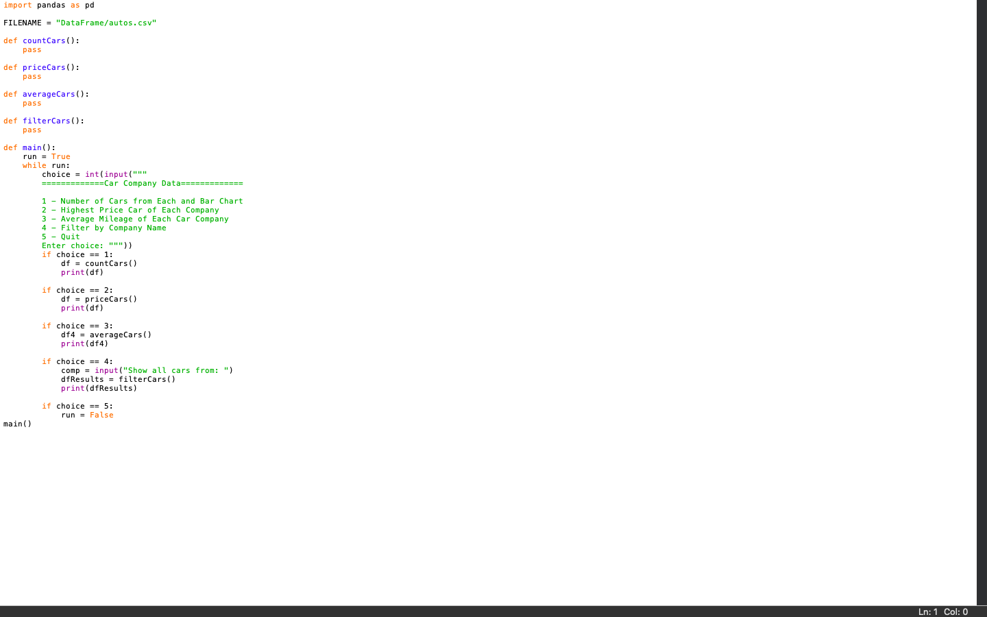 Solved See attached files: autos. csv and autos_start.py The | Chegg.com