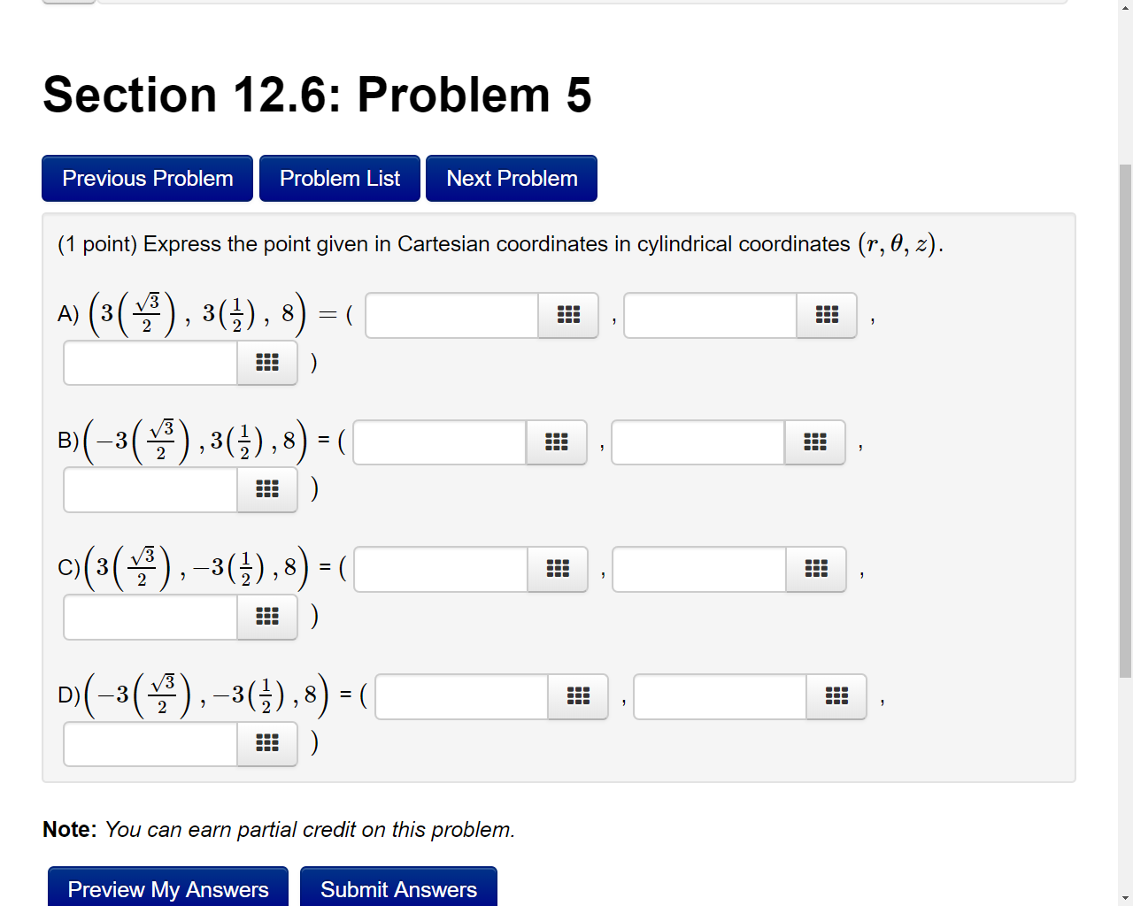 Solved Section 12.6: Problem 5 Previous Problem Problem List | Chegg.com