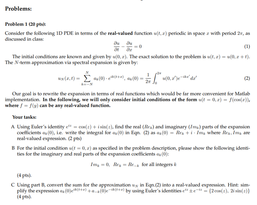 Solved Problems: Problem 1 (20 pts): Consider the following | Chegg.com Solved Problems: Problem 1 (20 pts): Consider the following | Chegg.com