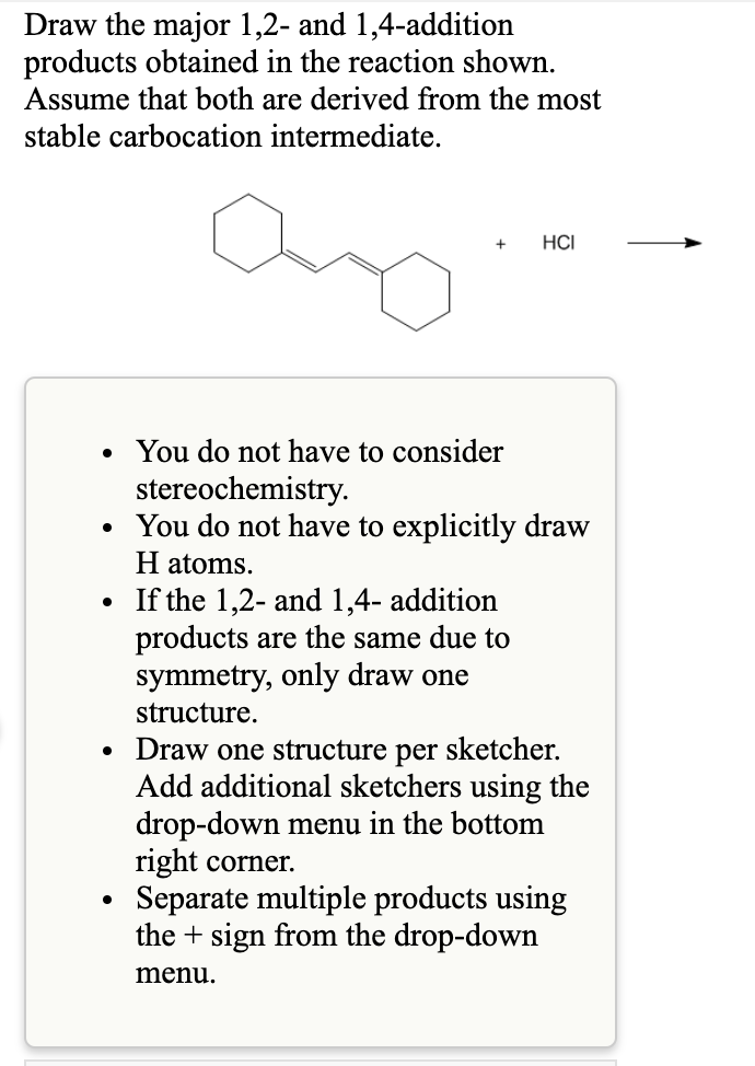 Solved Draw the major 1,2- and 1,4-addition products | Chegg.com