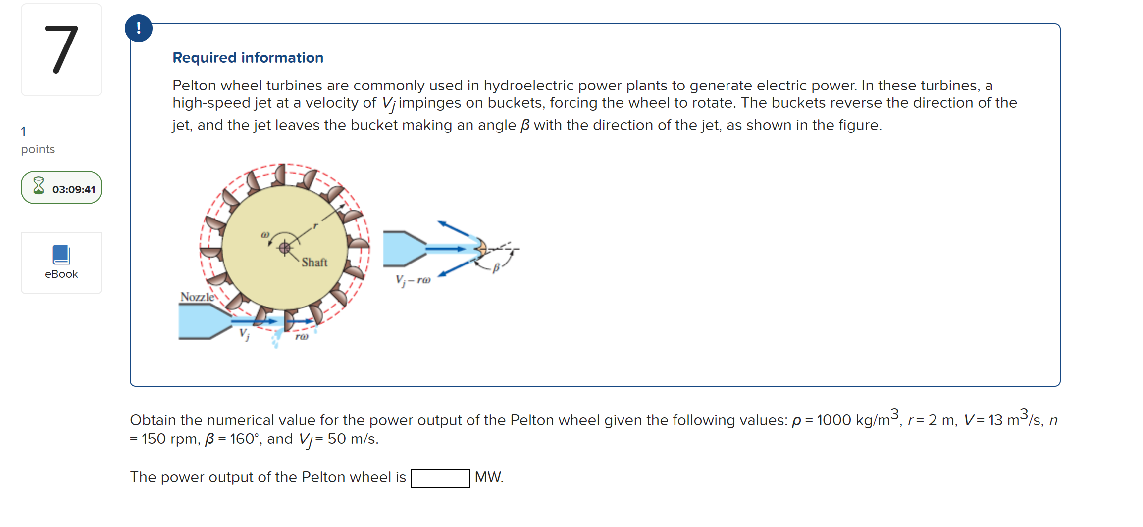 Solved Required information Pelton wheel turbines are | Chegg.com