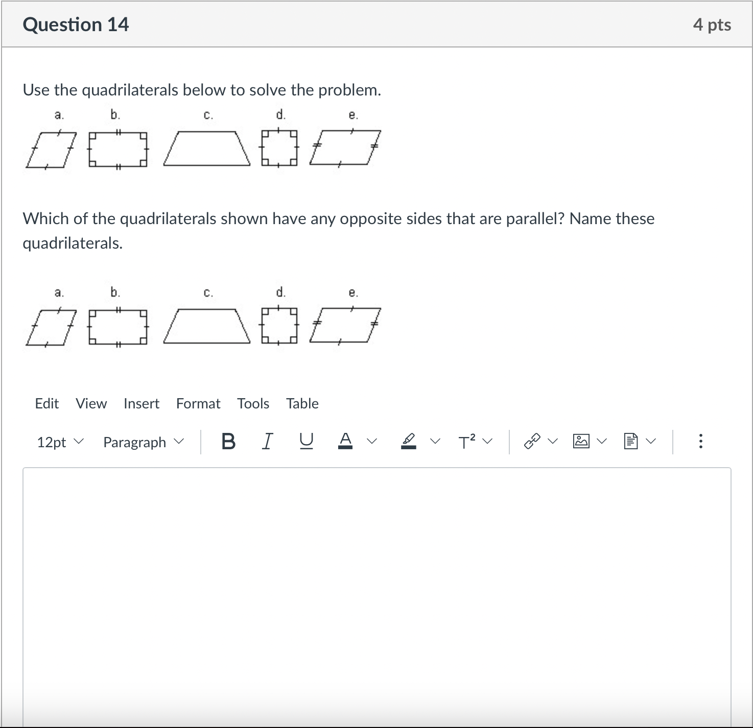 Solved Use the quadrilaterals below to solve the problem. | Chegg.com
