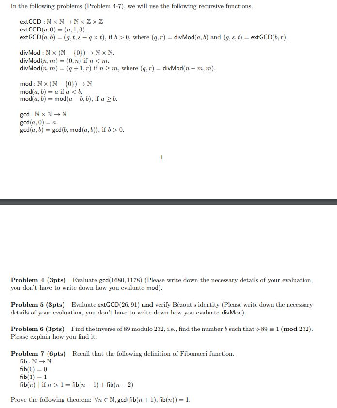 Solved In the following problems (Problem 4-7), we will use | Chegg.com