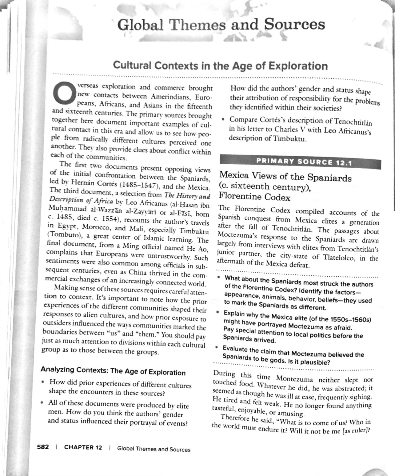 Solved PRIMARY SOURCE 12.2 Approaching Tenochtitlán (1520), | Chegg.com