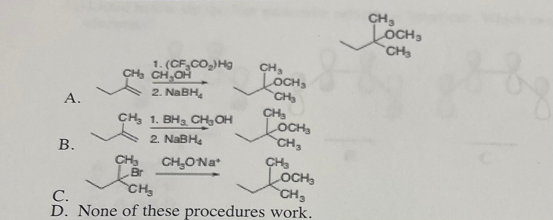 Solved CH, LOCH CH . ལ A. 1. (CF.CO2) Hg CH, CH, CH OH Loch, | Chegg.com