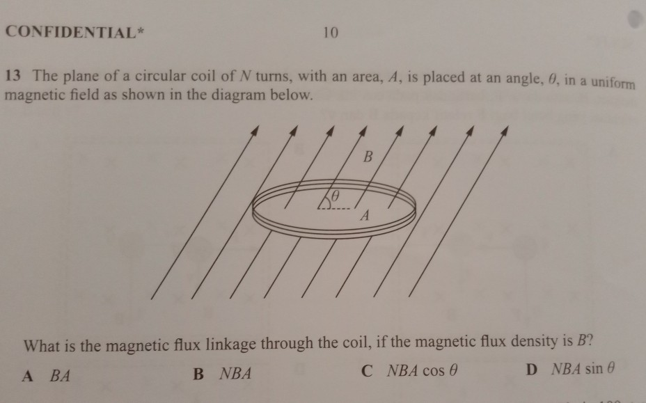 Solved CONFIDENTIAL* 10 13 The plane of a circular coil of N | Chegg.com