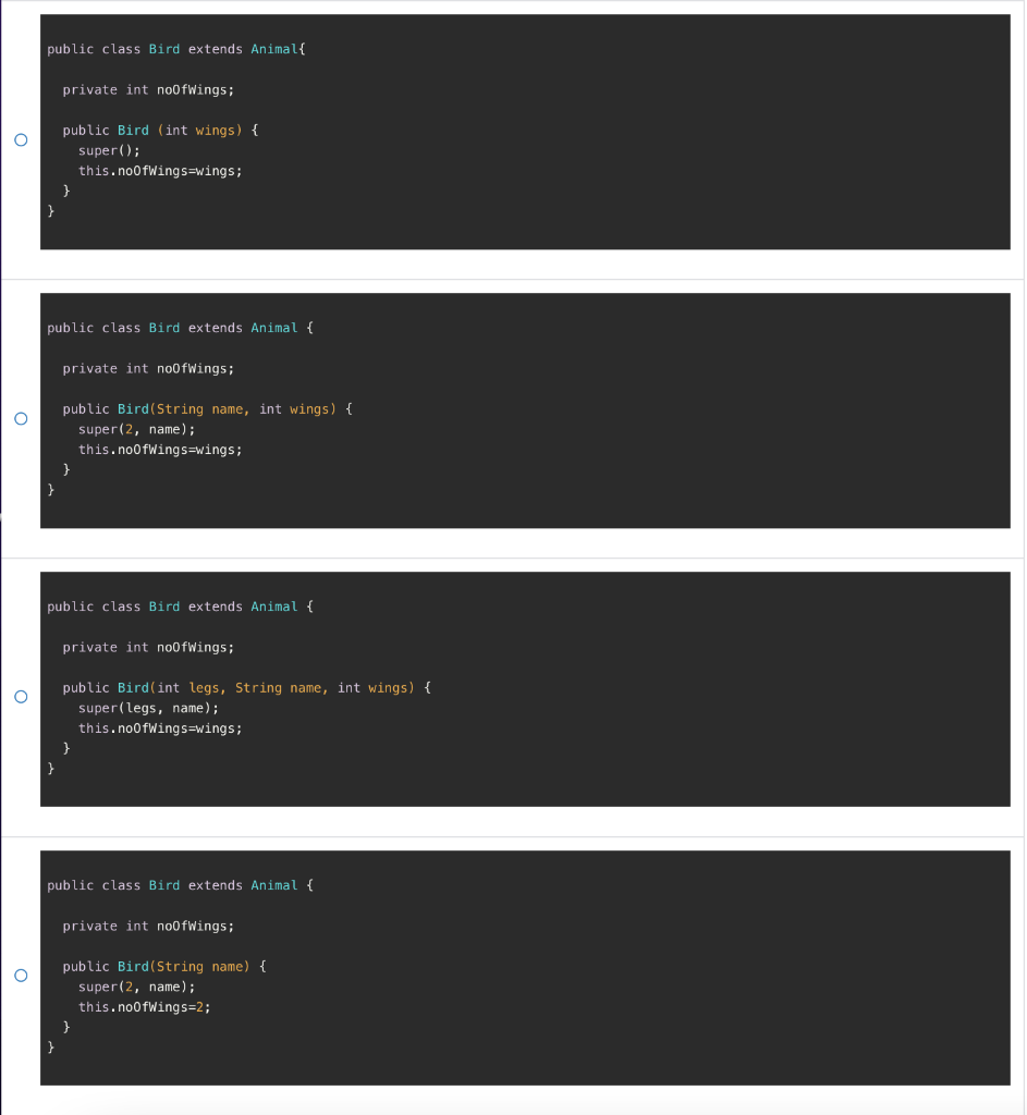 Solved If you wanted to create a class of Animals, you could | Chegg.com
