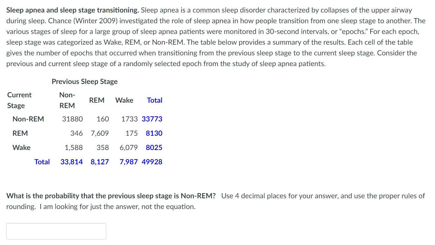 Solved Sleep apnea and sleep stage transitioning. Sleep | Chegg.com