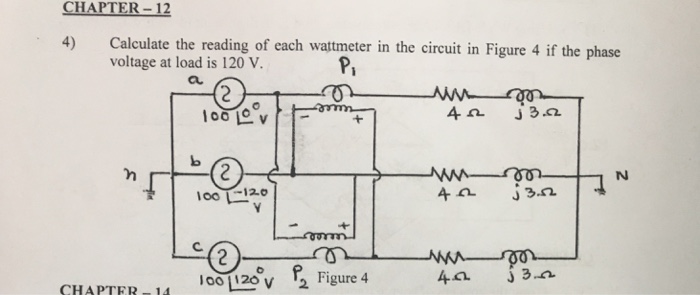Solved Calculate the reading of each wattmeter in the | Chegg.com