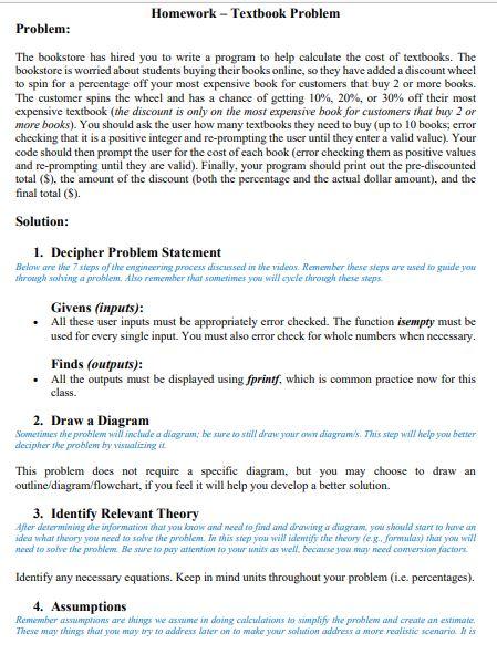 Homework - Textbook Problem Problem: The bookstore | Chegg.com