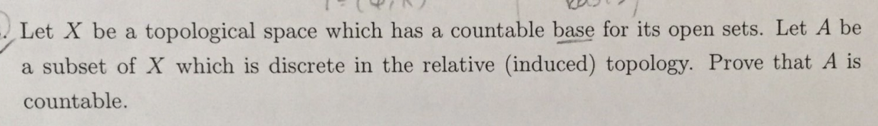Solved Let X be a topological space which has a countable | Chegg.com